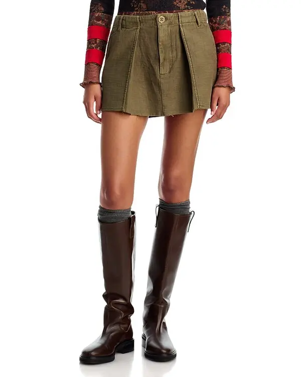Free People Riverfront Surplus Cotton Utility Mini Skirt