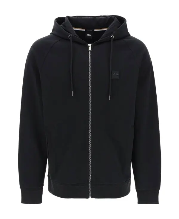 Hugo Boss Logo-patch Zipped Drawstring Hoodie