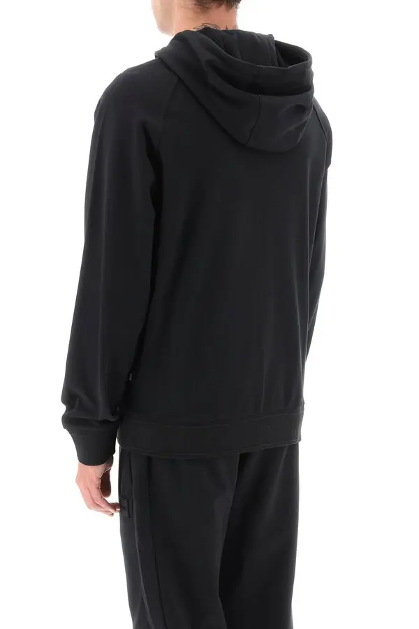 Hugo Boss Logo-patch Zipped Drawstring Hoodie