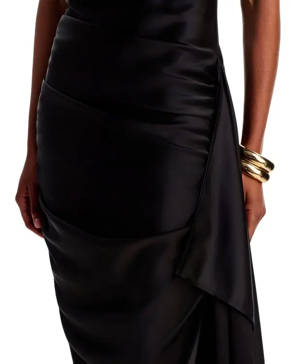 Paris Georgia Mase Silk Ruched Halter Dress