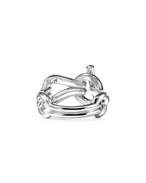 John Hardy Sterling Surf Diamond Sculptural Ring, 0.17 Tcw