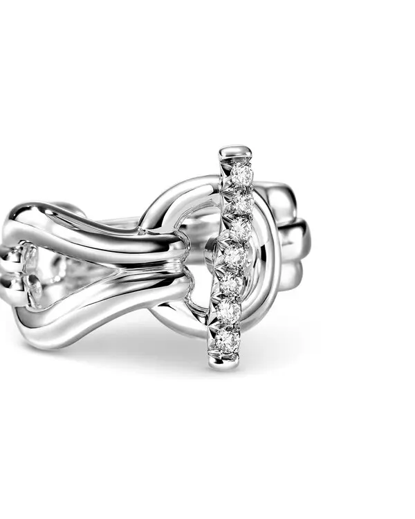 John Hardy Sterling Surf Diamond Sculptural Ring, 0.17 Tcw