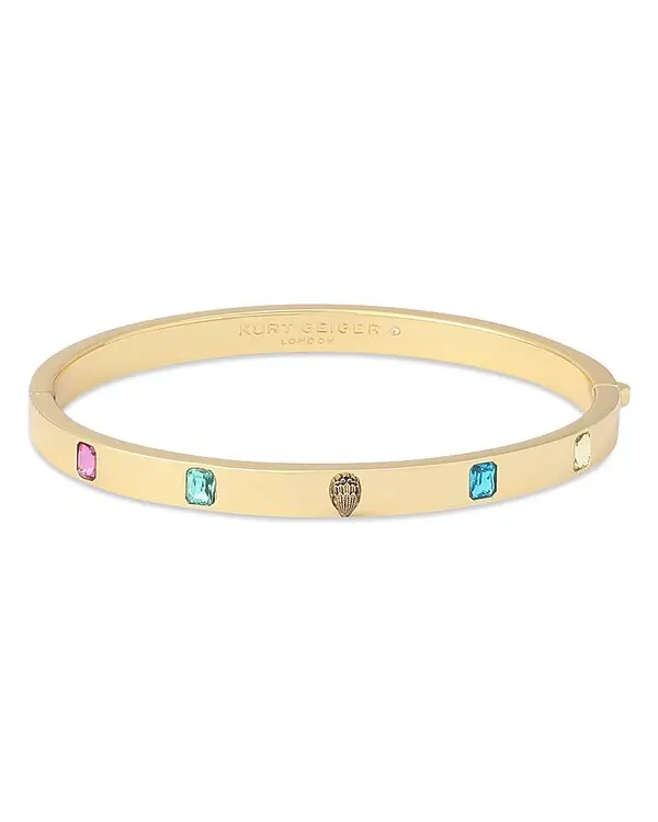 Kurt Geiger Signature Eagle Stone Bangle Bracelet - Multi/gold