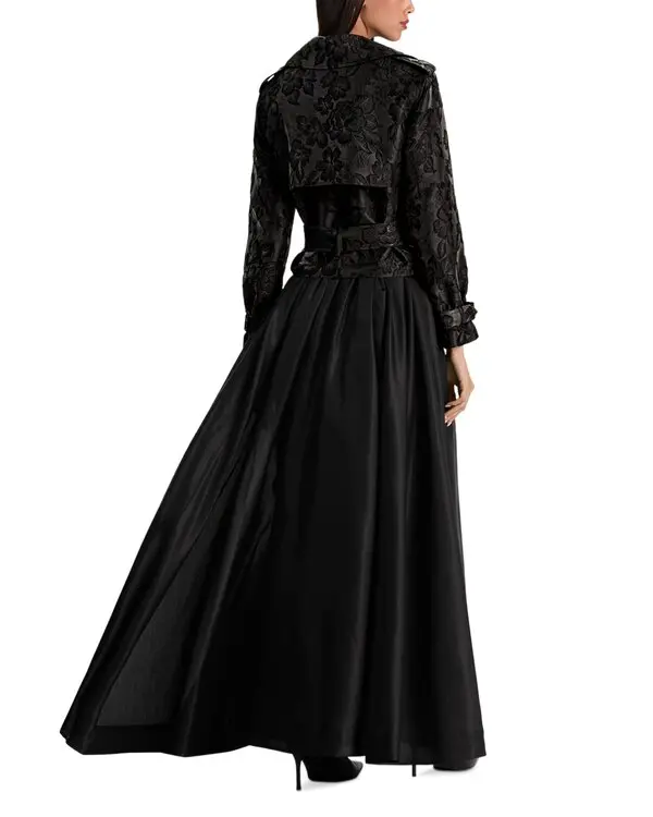 Alice + Olivia Nevada Mixed Media Trench Dress