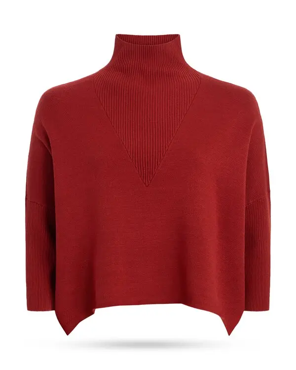 MARIE OLIVER Claudie Mock Neck Loose Fit Sweater