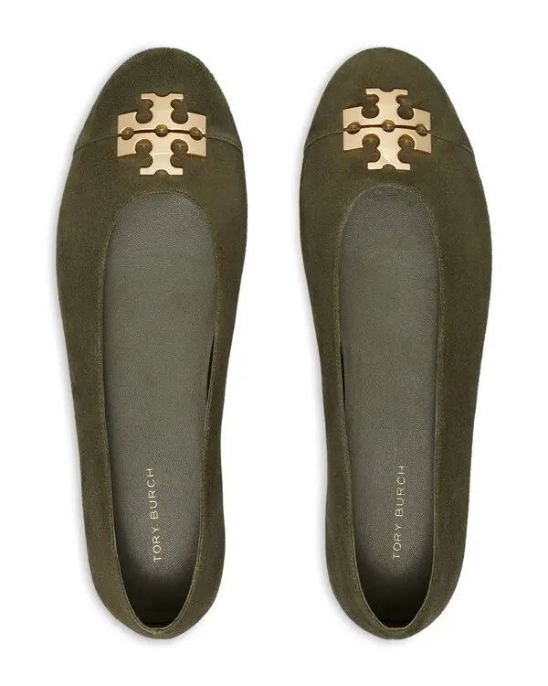 Tory Burch Charlie Suede Cap Toe Ballet Flats - Leccio