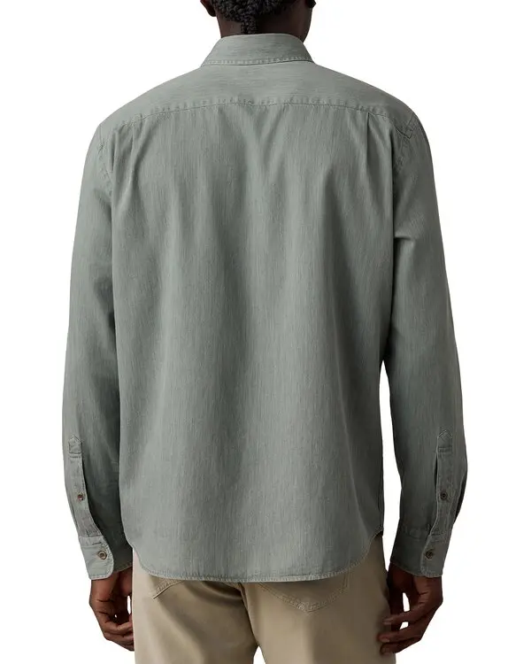 Faherty Brand Patina Chambray Classic Button Down Shirt - Spruce