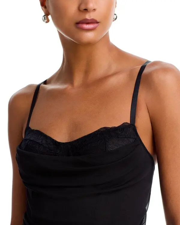Free People Hard Launch Lace Corset Bodysuit - Black