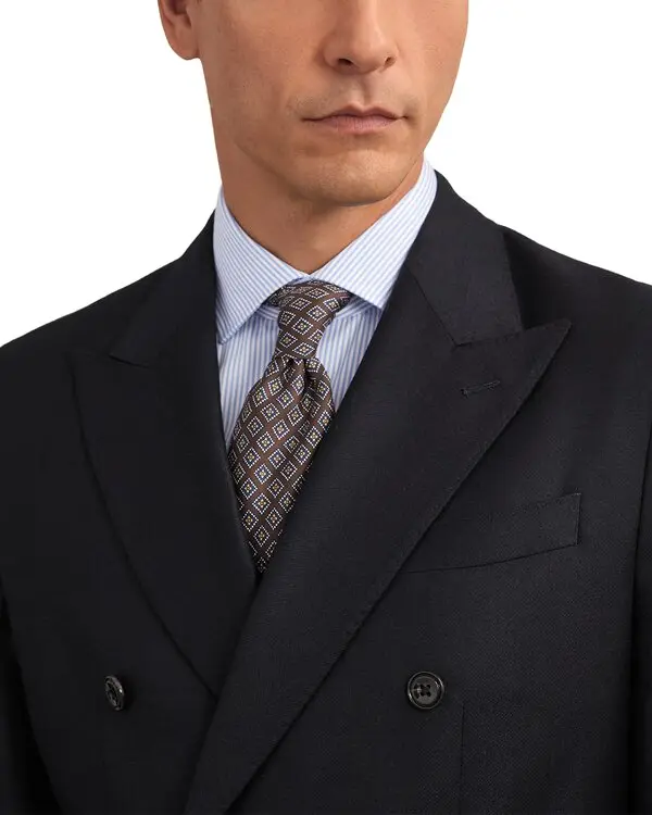 REISS Muse Wool Tailored Fit Double Breasted Flannel Blazer