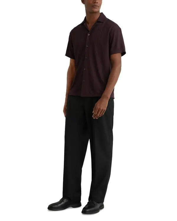REISS Ando Jacquard Knit Camp Shirt