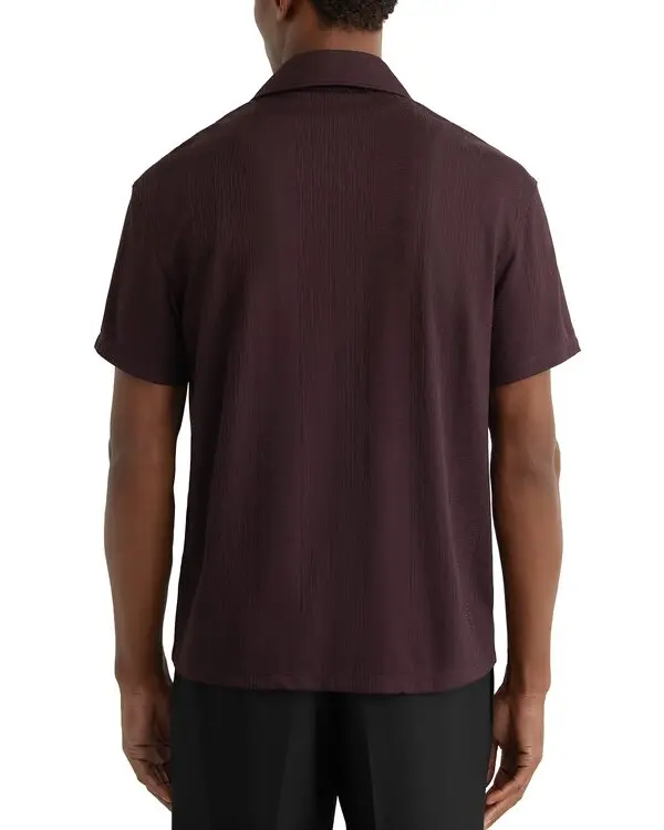 REISS Ando Jacquard Knit Camp Shirt