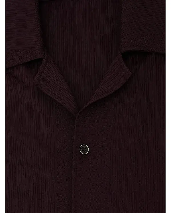 REISS Ando Jacquard Knit Camp Shirt