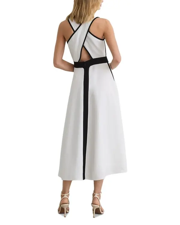 REISS Contrast Trim Midi Dress