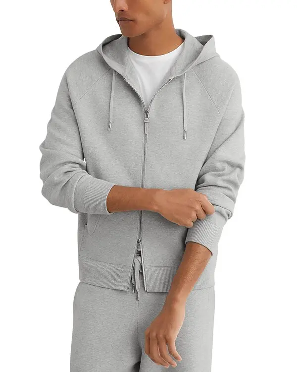 REISS Manchester Full Zip Milano Knit Hoodie