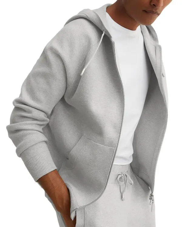 REISS Manchester Full Zip Milano Knit Hoodie