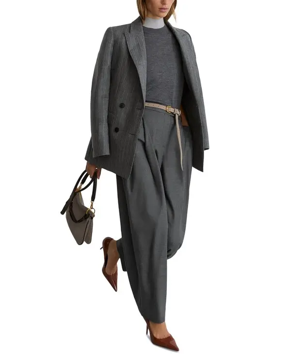 REISS Petites Aries Tab Waist Barrel Pants