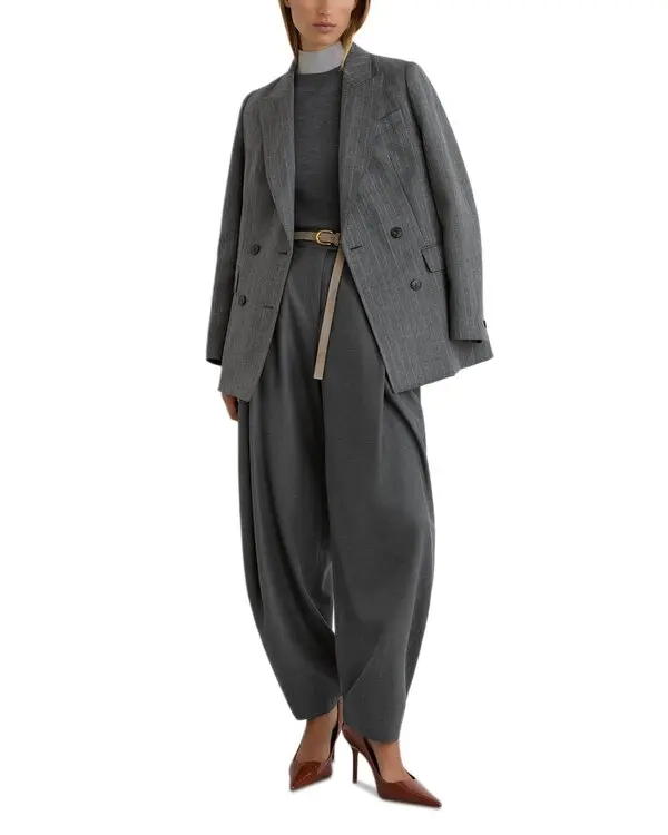 REISS Petites Aries Tab Waist Barrel Pants
