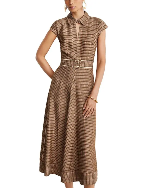 REISS Sammie Belted Midi Dress