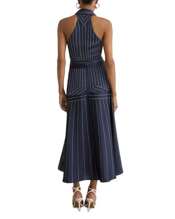 REISS Casey Striped Satin Racerback Dress