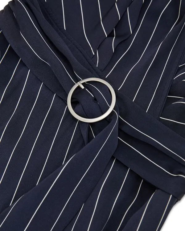 REISS Casey Striped Satin Racerback Dress