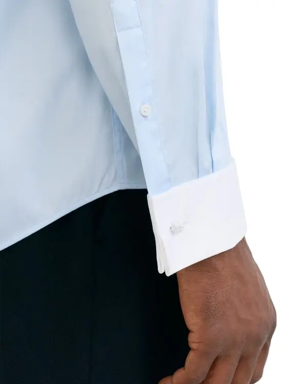 REISS Wells Cotton Blend Stretch Contrast Collar Dress Shirt