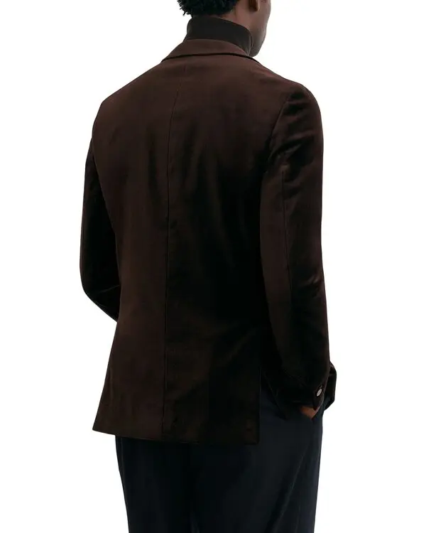 REISS Apsara Cotton Blend Peak Lapel Velvet Blazer