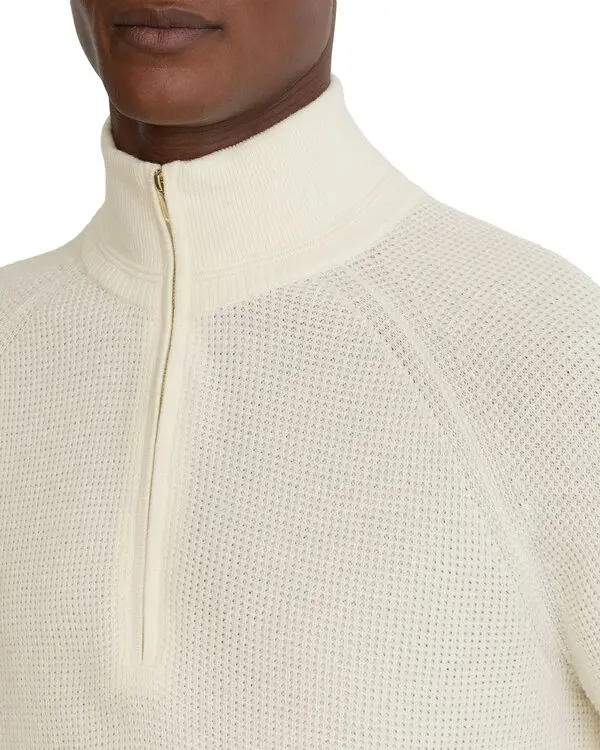 REISS Tristan Half Zip Raglan Waffle Sweater