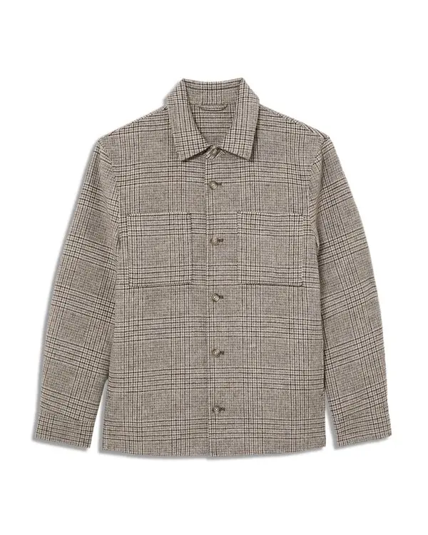 REISS Gano Prince Of Wales Check Pocket Overshirt