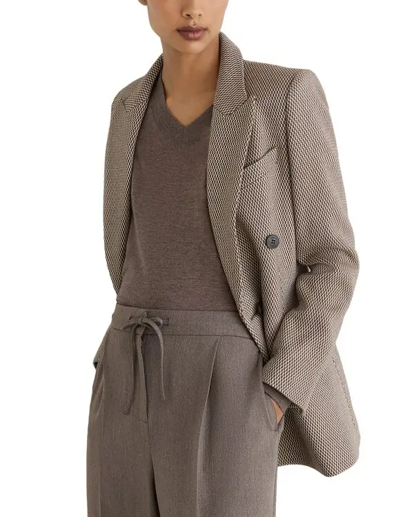 REISS Petite Elowen Drawstring Waist Wide Leg Trousers - Neutral