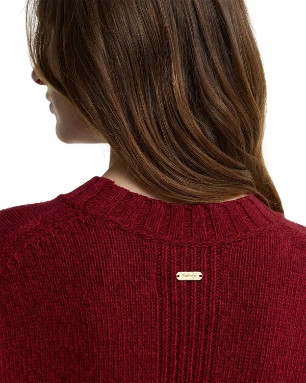 Barbour Gaia Cotton Wool Blend Crewneck Sweater - Cranberry