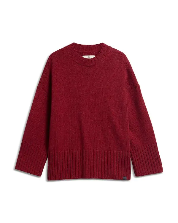 Barbour Gaia Cotton Wool Blend Crewneck Sweater - Cranberry