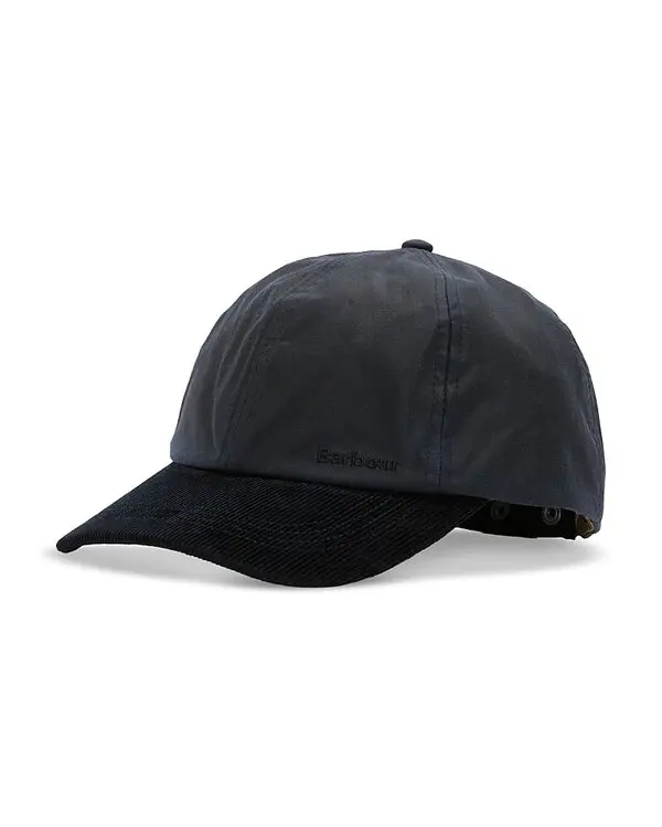 Barbour Beadnell Waxed Cotton Embroidered Cap - Navy