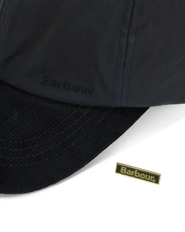 Barbour Beadnell Waxed Cotton Embroidered Cap - Navy