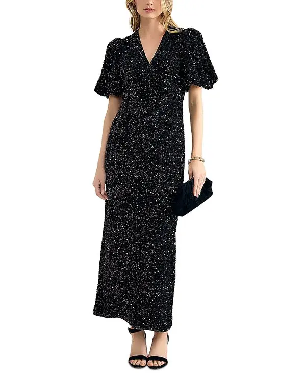 PHASE EIGHT Elaina Sequin Maxi Dress - Black
