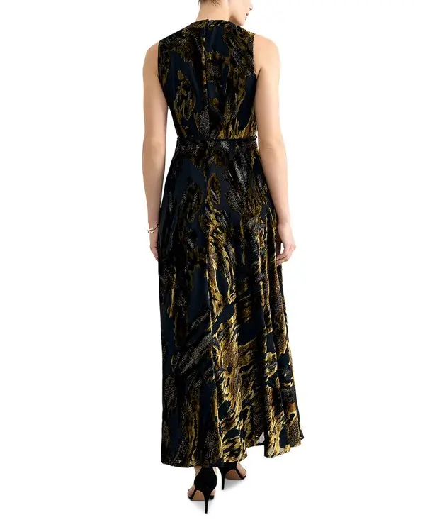 PHASE EIGHT Carrie Velvet Printed Burnout Maxi Dress