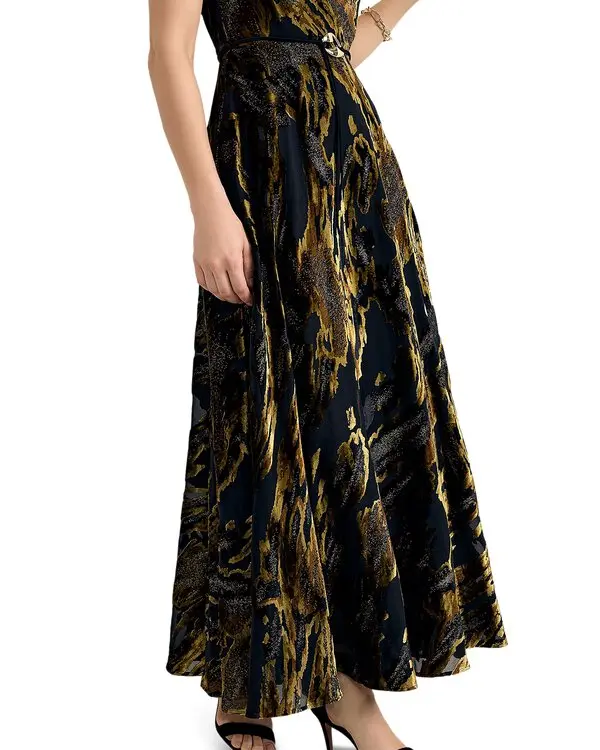 PHASE EIGHT Carrie Velvet Printed Burnout Maxi Dress