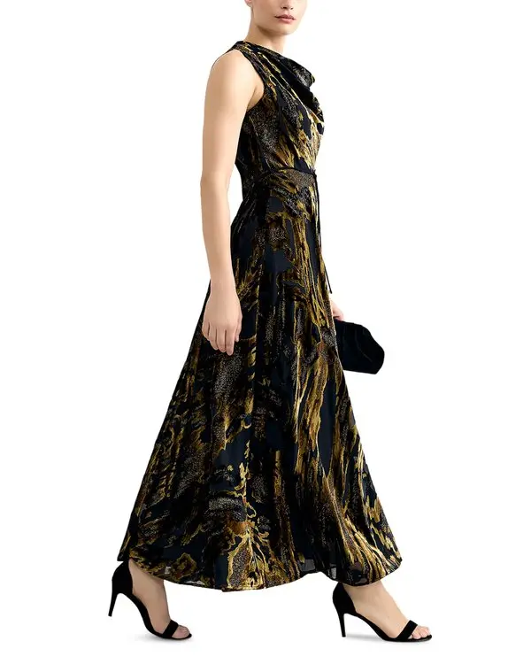 PHASE EIGHT Carrie Velvet Printed Burnout Maxi Dress