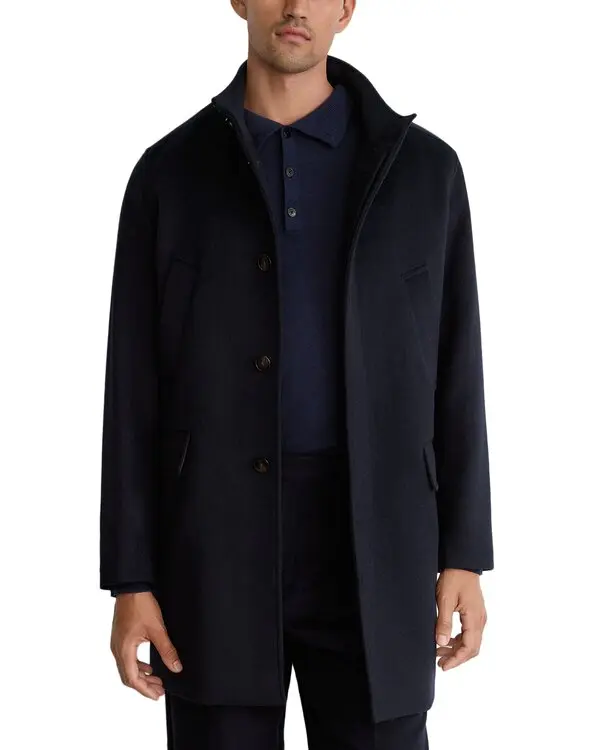 REISS Fossil Funnel Neck Gilet Insert Coat - Navy