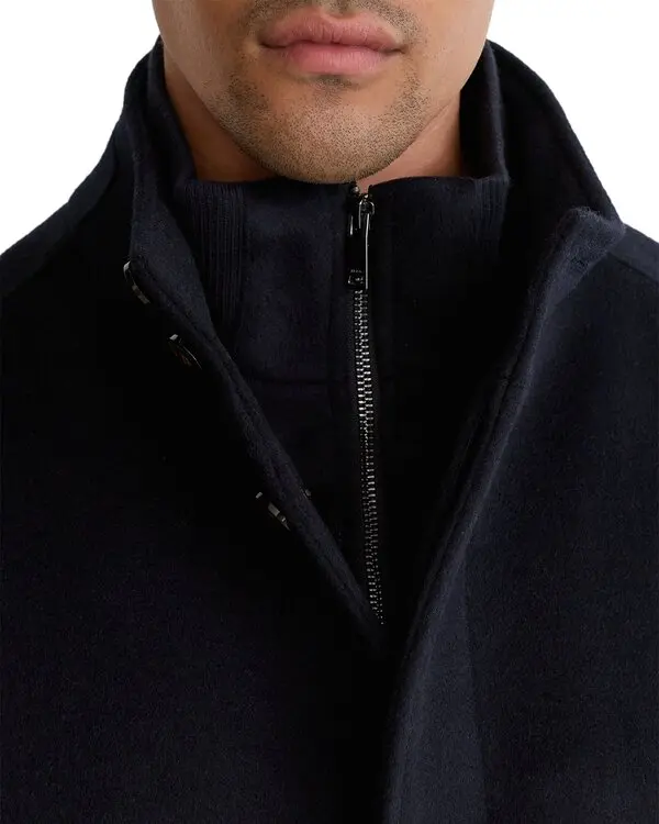 REISS Fossil Funnel Neck Gilet Insert Coat - Navy