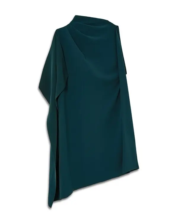 REISS Ellery Asymmetric Draped Dress - Blue