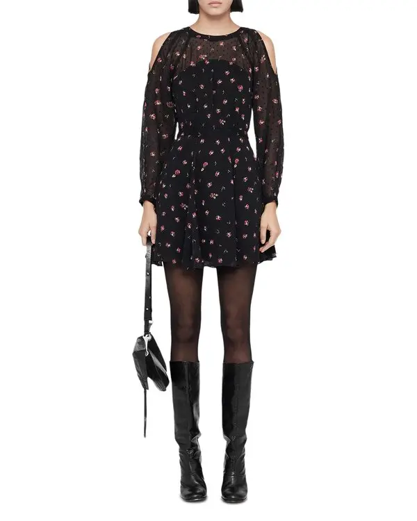 ALLSAINTS Chrissy Clip Jacquard Mini Dress