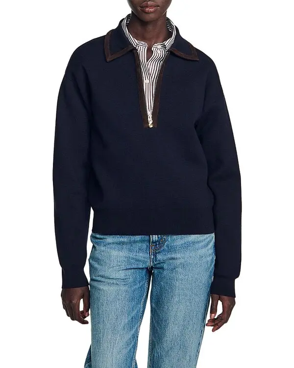 Sandro Sinclair Half Zip Sweater