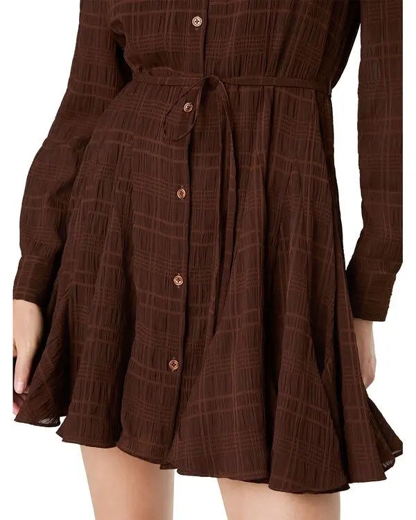 French Connection Chiffon Textured Tie Waist Dress