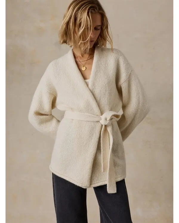 Faherty Brand Apres Alpaca & Cotton Wrap Cardigan