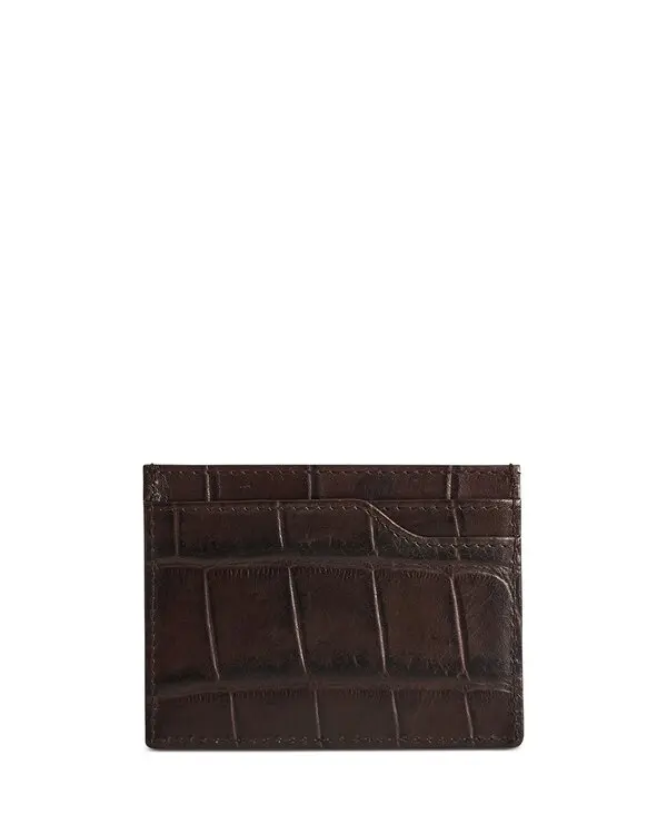 REISS Cabot Croc Embossed Leather Card Case