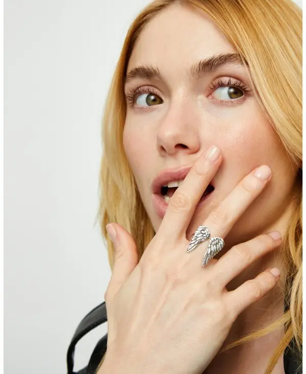 UNODE50 Sterling Plated Ring In The Shape Of Wings
