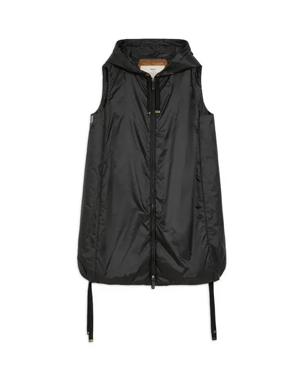 Max Mara Greengi Water Repellent Long Puffer Vest - Black