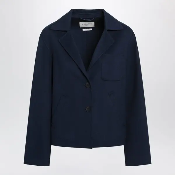 Max Mara Wool-blend Cropped Mini Jacket - Blue