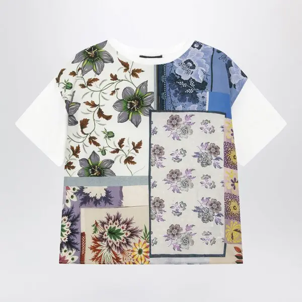 Max Mara Printed Silk & Stretch Cotton Jersey T-shirt