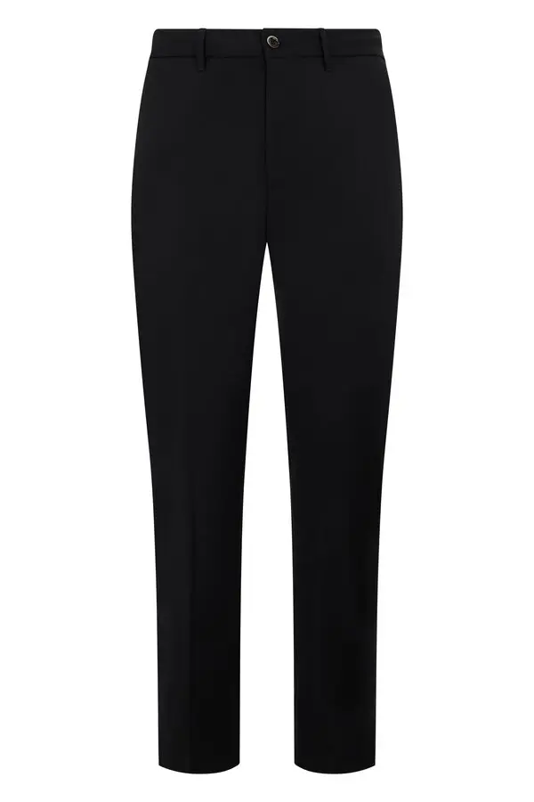 NINE:INTHE:MORNING Regular Fit Elastic Waist Trousers In Polyester Wool Blend